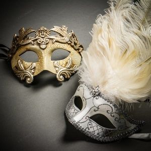 ILOVEMASKS | Accessories | Roman Warrior Venetian Silver Tall Couple ...